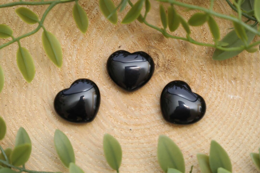 Black Obsidian Hearts - Etsy