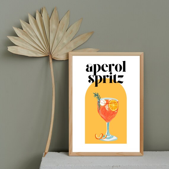 Aperol Spritz Wall Art digital Download Bar Cart Decor - Etsy