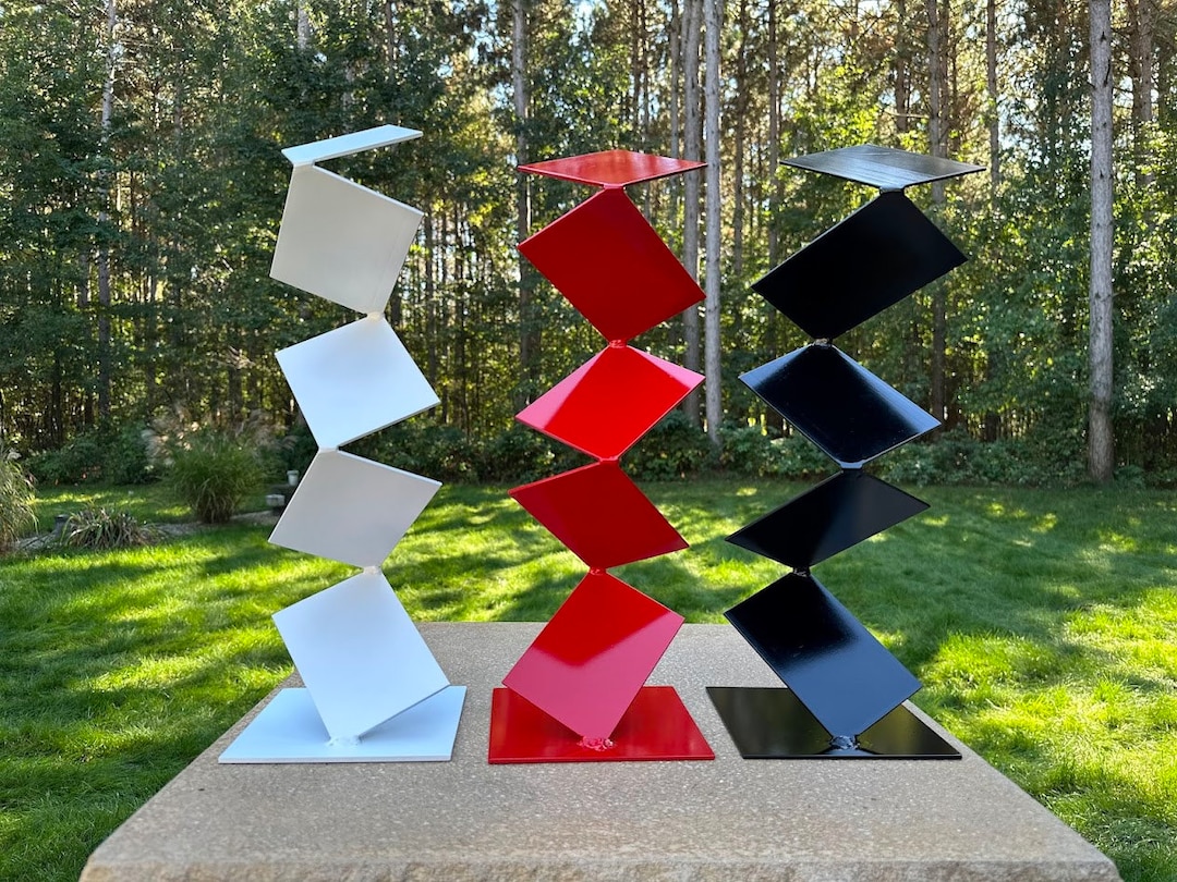 Geometric Metal Sculpture - Modern Indoor/outdoor Decor - Available in ...