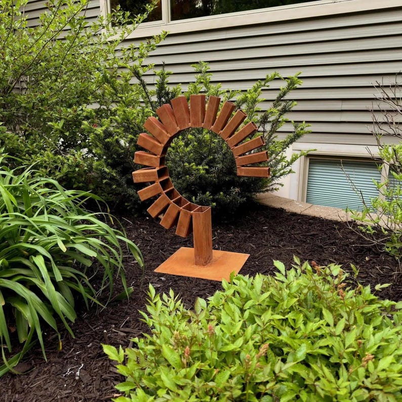 Modern Rusted Steel Sculpture - Handcrafted Abstract Metal Art for ...