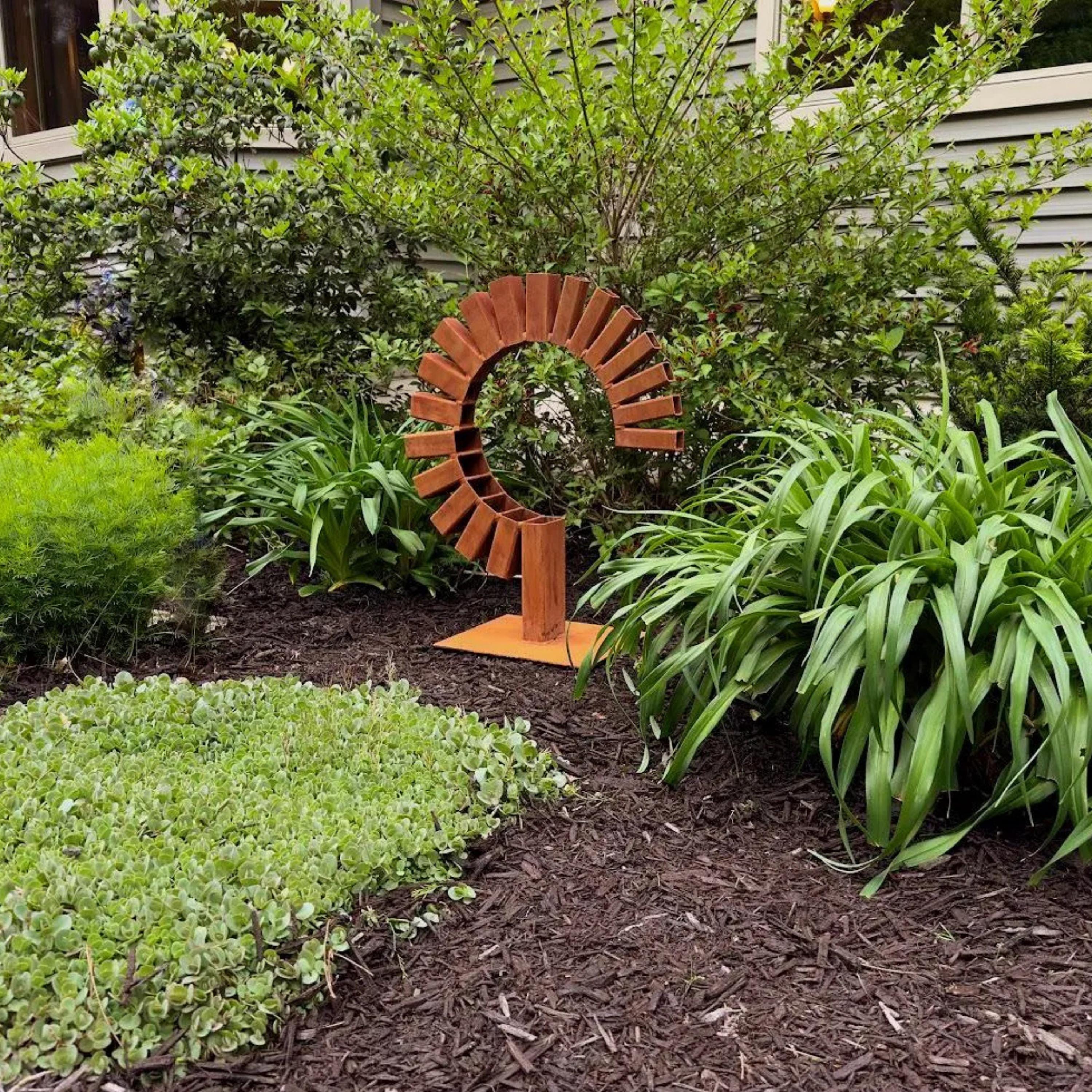 Modern Rusted Steel Sculpture - Handcrafted Abstract Metal Art for ...