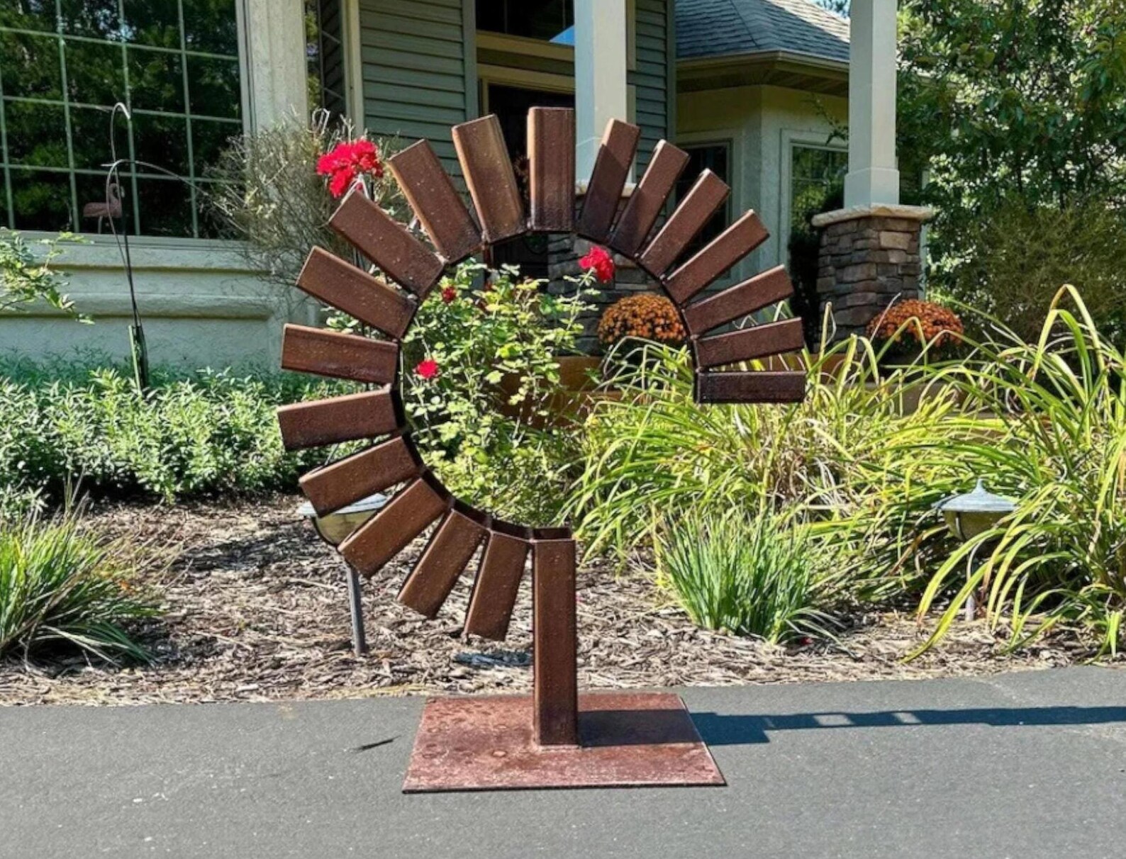 Modern Industrial Metal Sculpture | Abstract Spiral Art | Contemporary ...