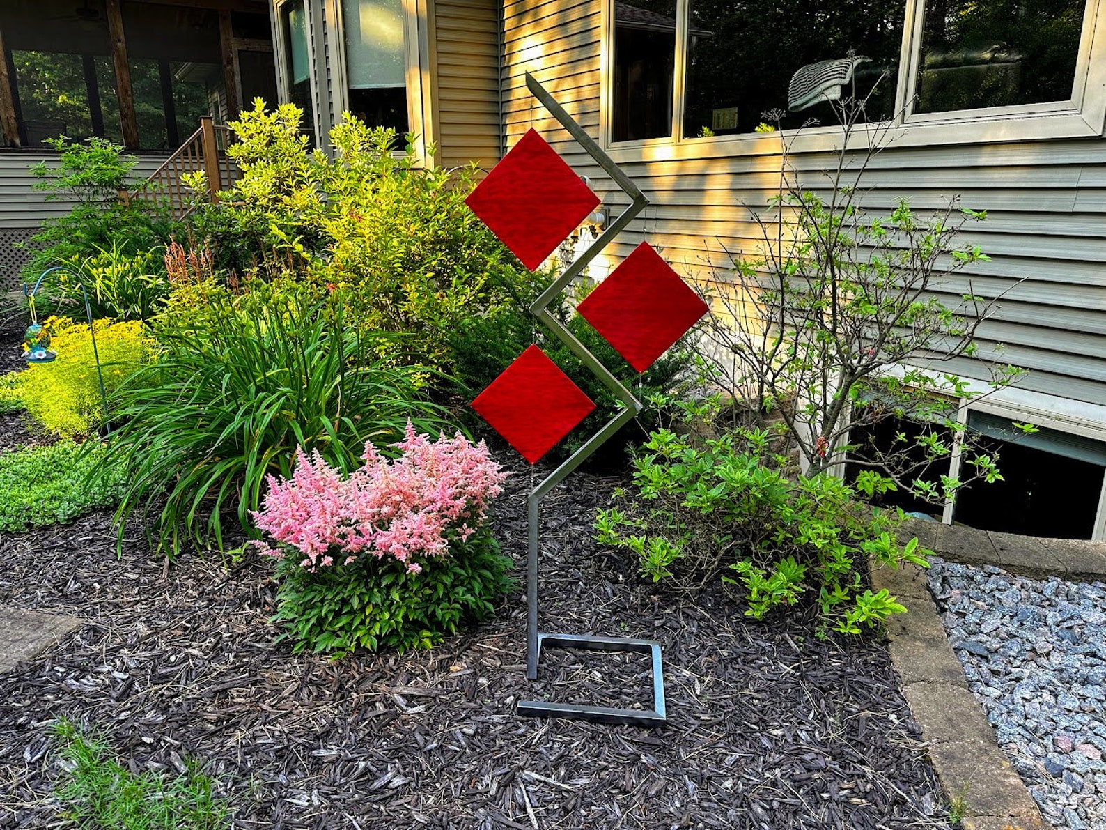 Large Kinetic Zen Metal Garden Sculpture "whispering Waves" | Modern ...