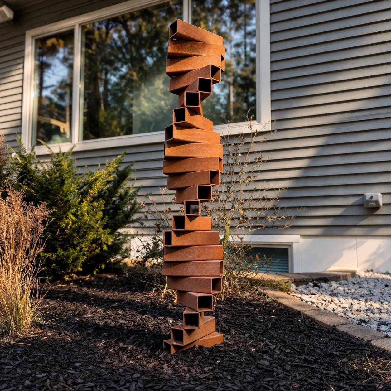 Large Rusted Metal Garden Sculpture – Modern Abstract Steel Yard Art - Etsy