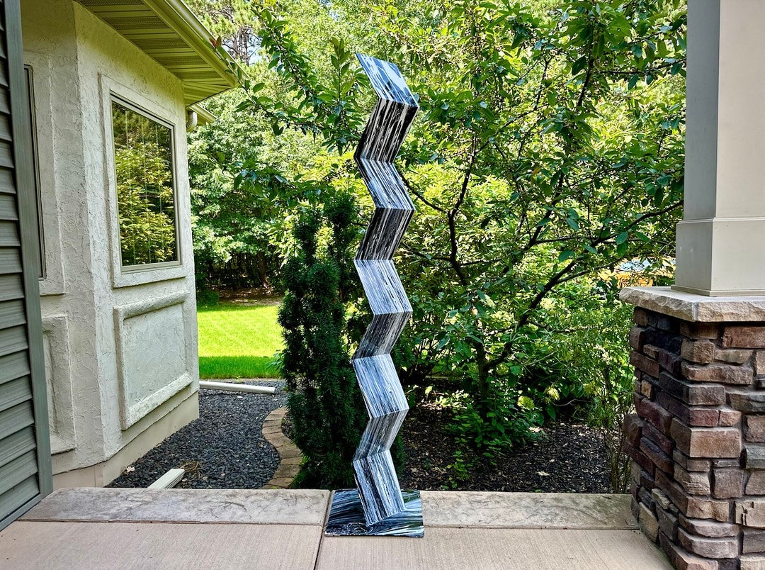 Large Abstract Black and White Metal Sculpture | Contemporary Steel Art ...