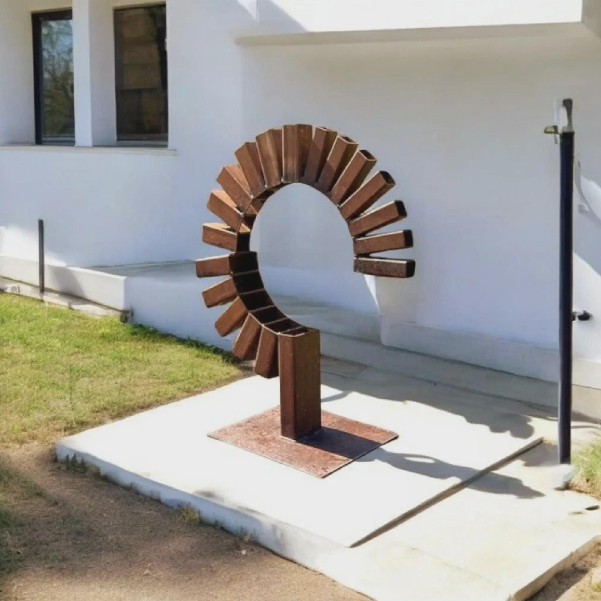 Modern Rusted Steel Sculpture - Handcrafted Abstract Metal Art for ...