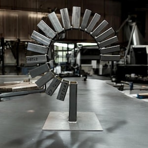 Modern Industrial Metal Sculpture | Abstract Spiral Art | Contemporary ...