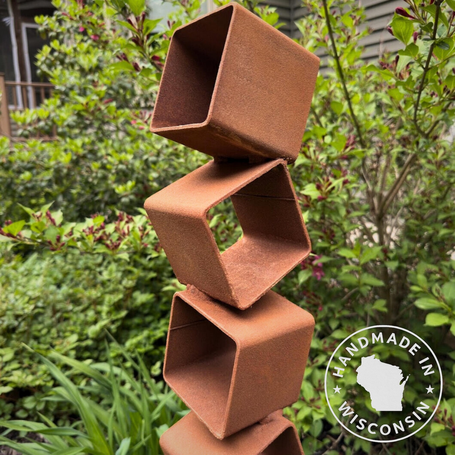 Rusty Outdoor Steel Sculpture – Modern Metal Art for Lawn or Garden ...