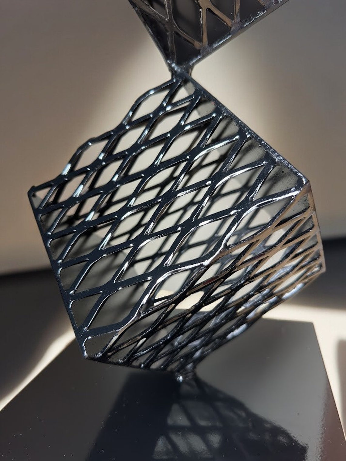 Tabletop Metal Sculpture Modern Geometric Art Contemporary Home Decor ...