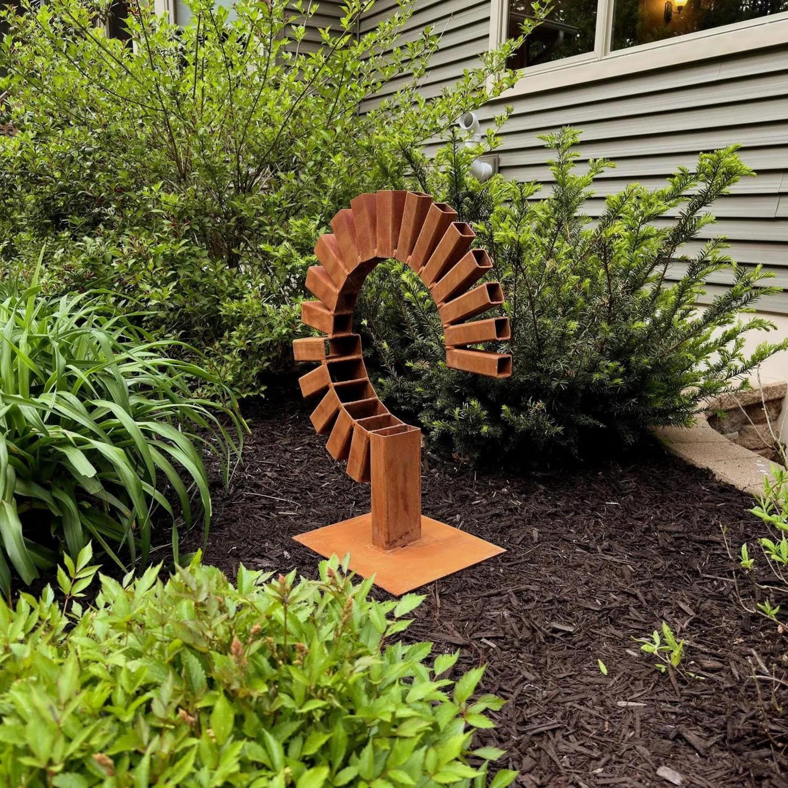 Modern Rusted Steel Sculpture - Handcrafted Abstract Metal Art for ...