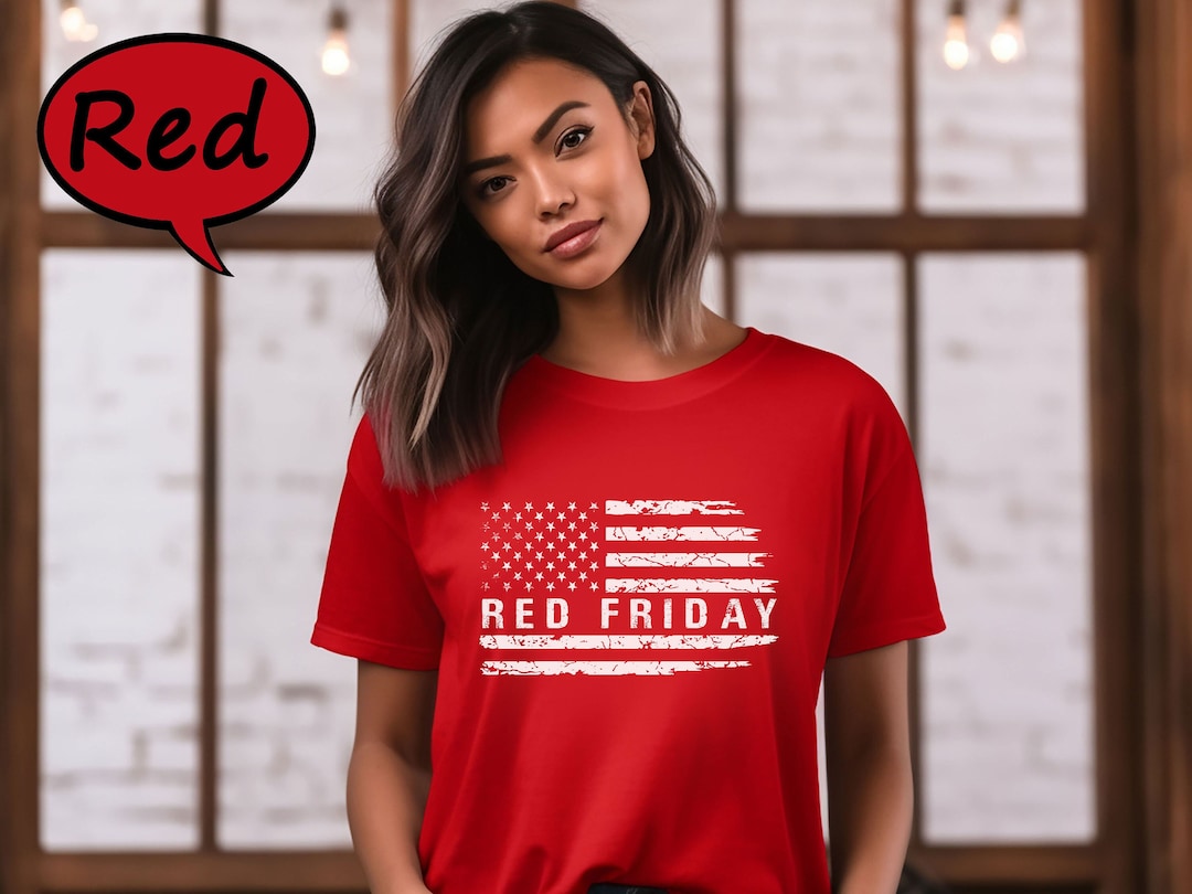 RED Friday Shirt, American Flag Us Veteran Shirt, on Friday We Wear Red ...