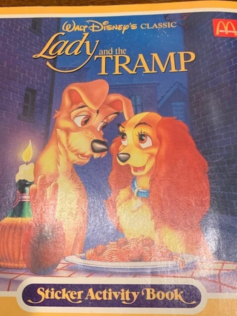1987 Walt Disney's Lady and the Tramp Sticker Activity Book, Mcdonald's ...