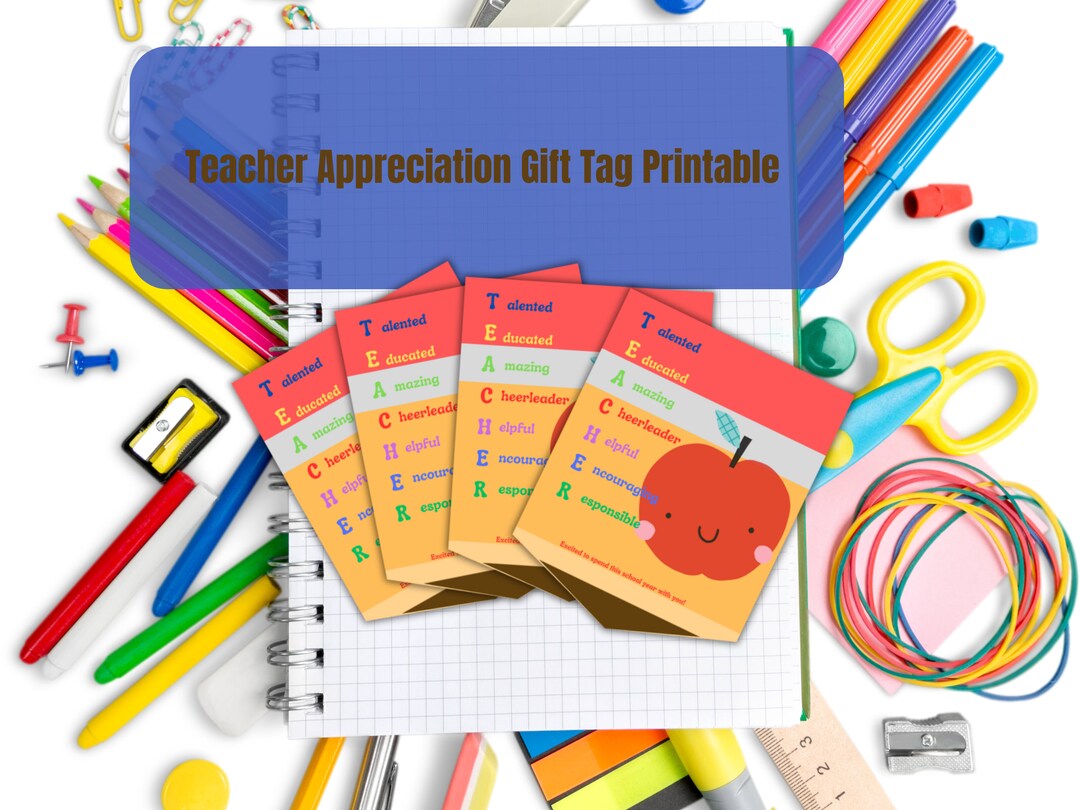 Teacher Gift Tagteacher Appreciation Gift Tagback to School Gift ...