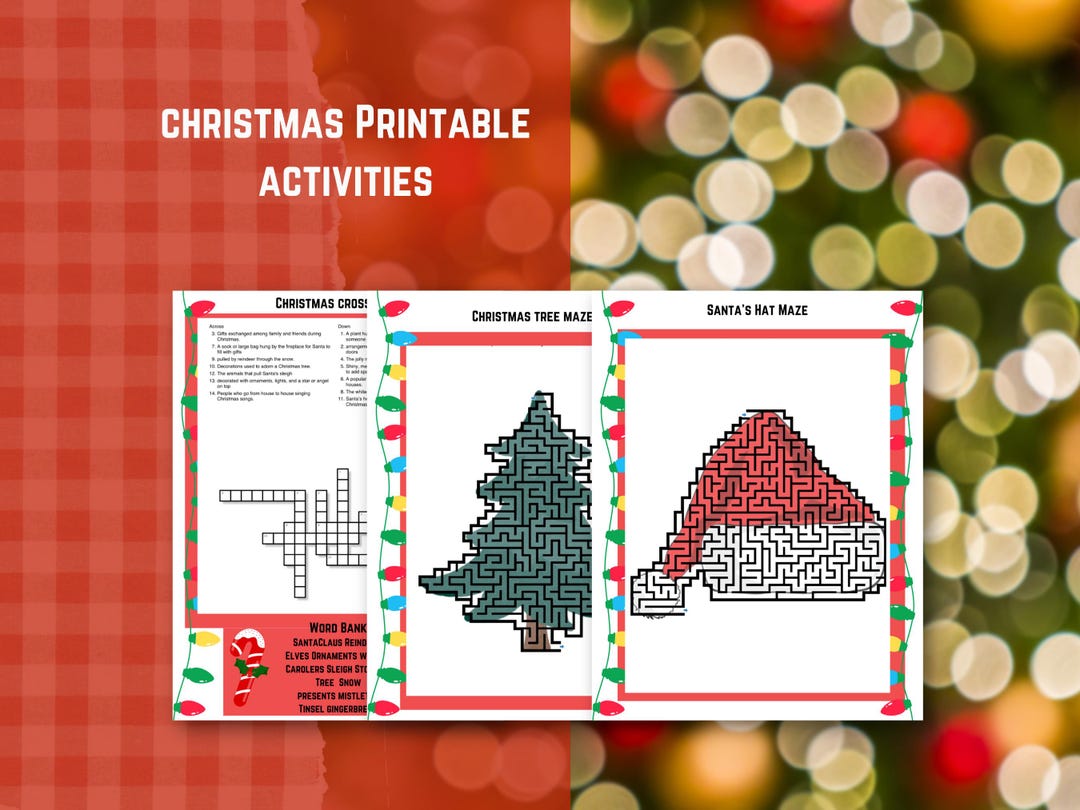 Christmas Worksheets|holiday Crossword|holiday Activity Worksheets ...