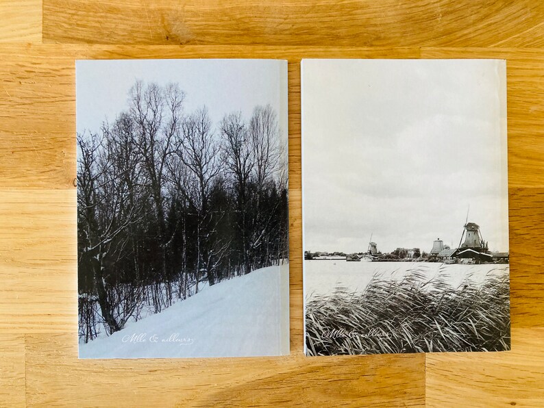 Set of 2 A6 Landscape Notebooks in Black and White Tones - Etsy