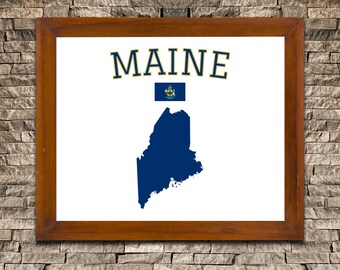 Maine Flag Printable - Etsy