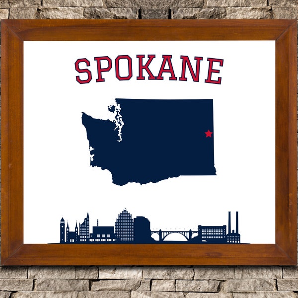 Spokane Outline Art - Etsy