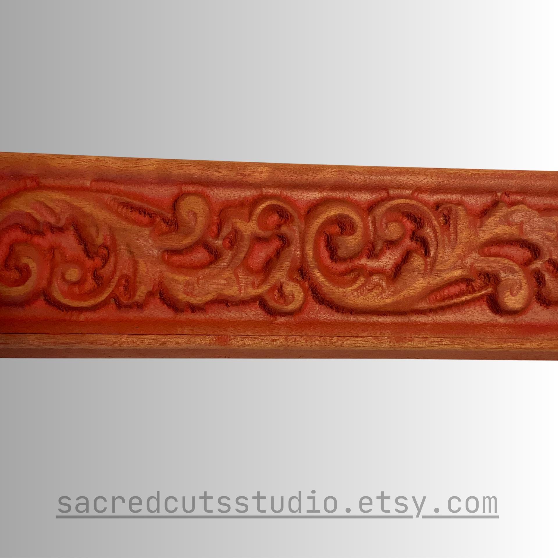 Carved Wooden Cornice Fragment, Wall Decor 8x40 Cm - Etsy