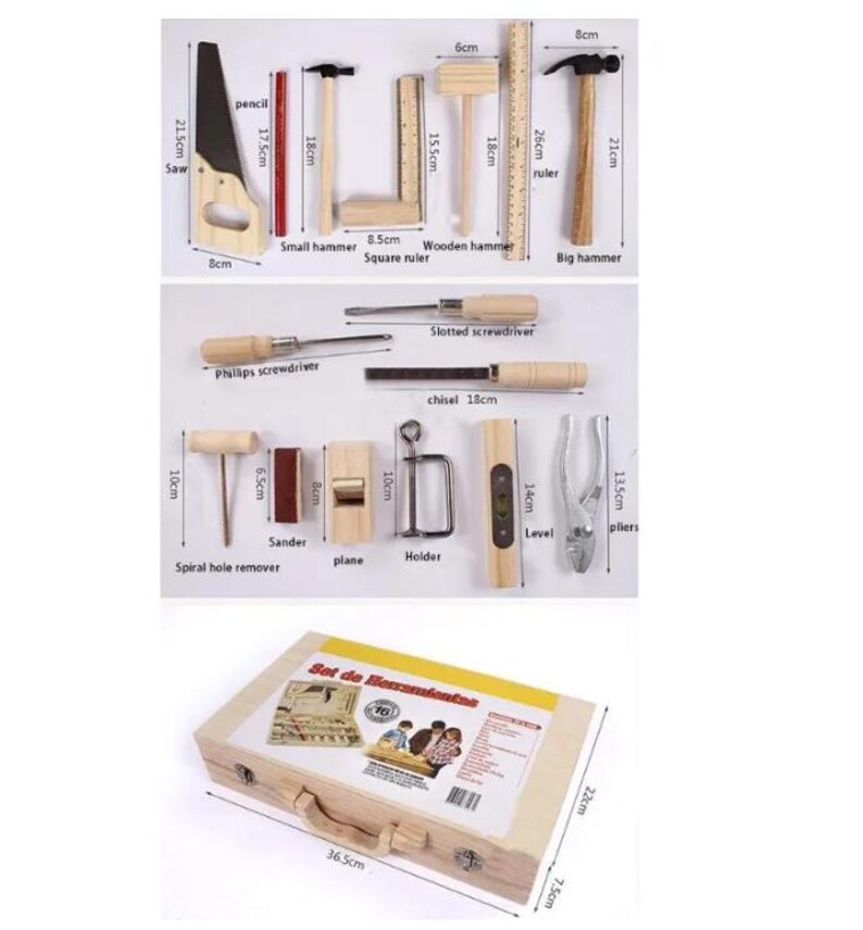 Creative Kids Wooden Tool Set for DIY Projects Safe & Durable Toy for ...