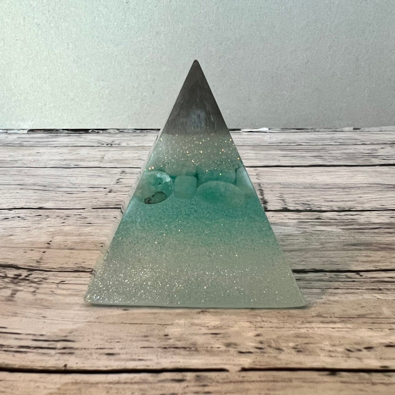 Small Resin Pyramid Layered Pyramid Blue Pyramid Resin - Etsy