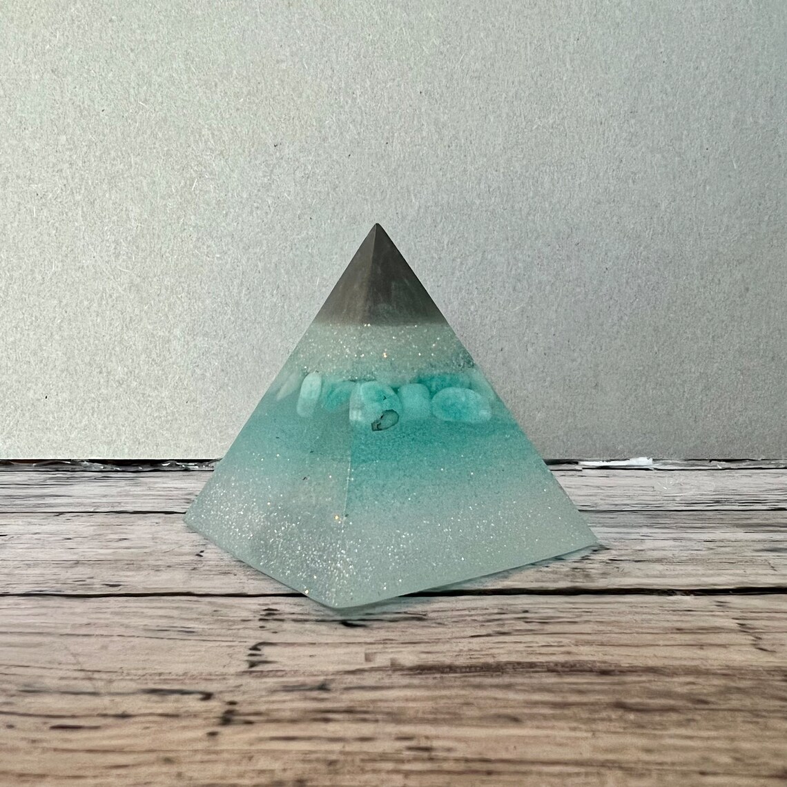 Small Resin Pyramid Layered Pyramid Blue Pyramid Resin - Etsy