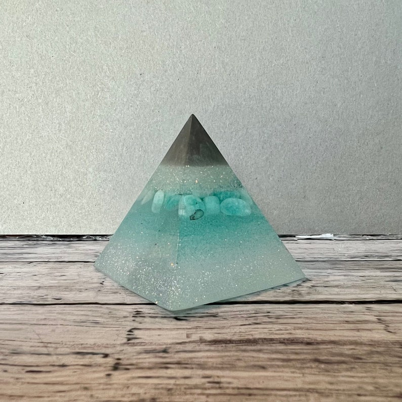 Small Resin Pyramid Layered Pyramid Blue Pyramid Resin - Etsy