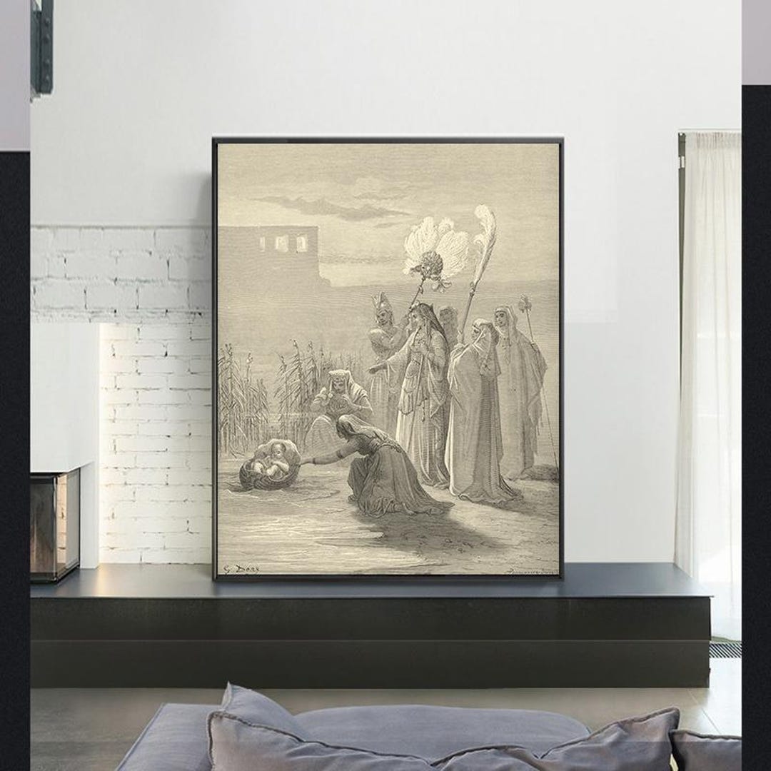 THE FINDING of Moses-gustave Doré,antique Wall Art,vintage Religious ...