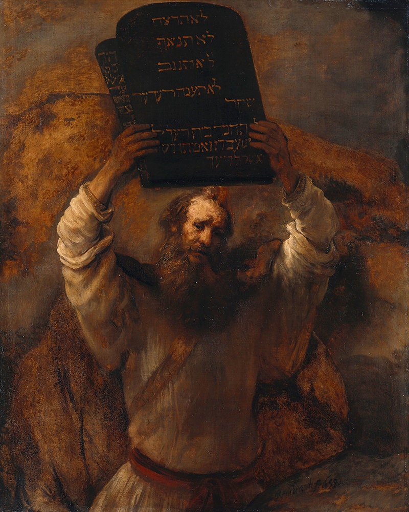 Moses With the Ten Commandments, 1659-rembrandt,office Decor ...