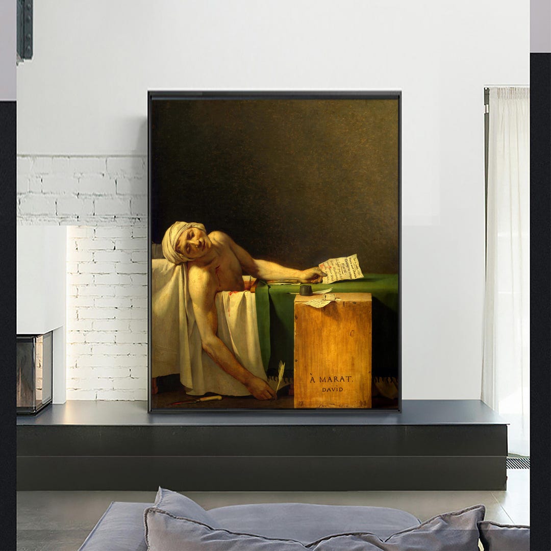 The Death of Marat-jacques-louis David-famous Painting,vintage Giclee ...