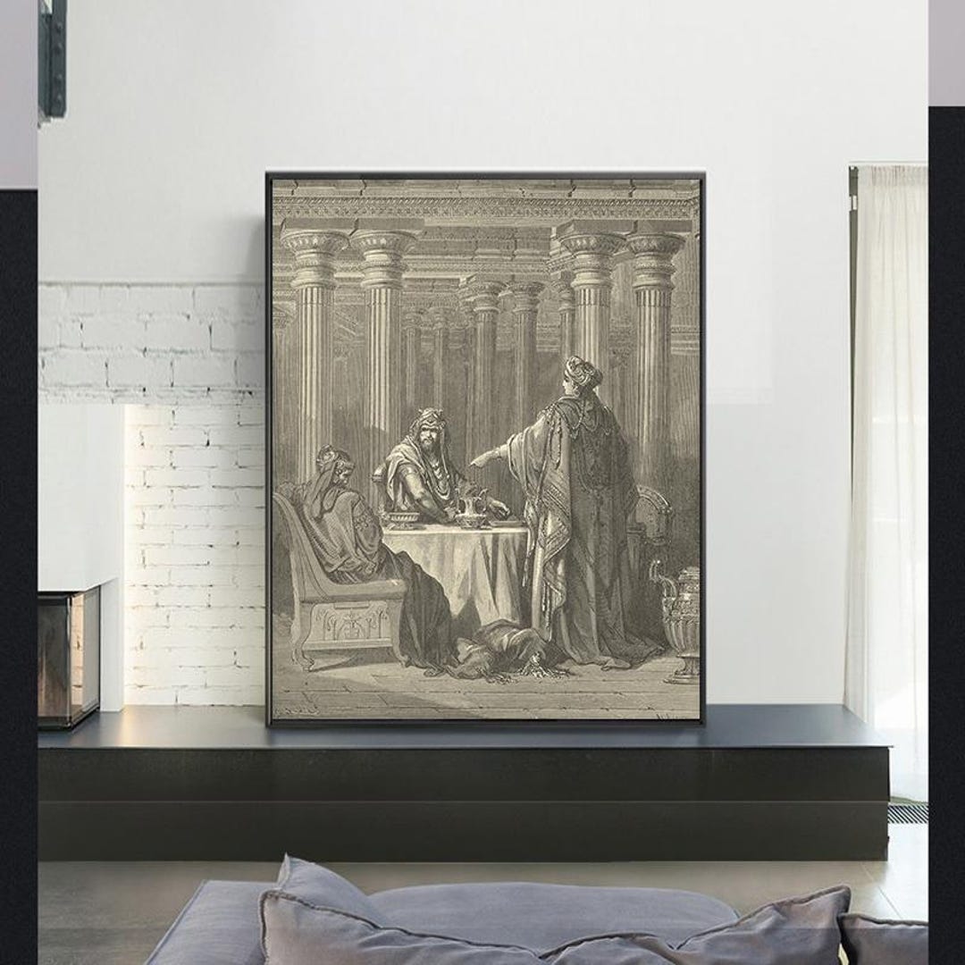 ESTHER ACCUSING Haman-gustave Doré,antique Wall Art,vintage Religious ...