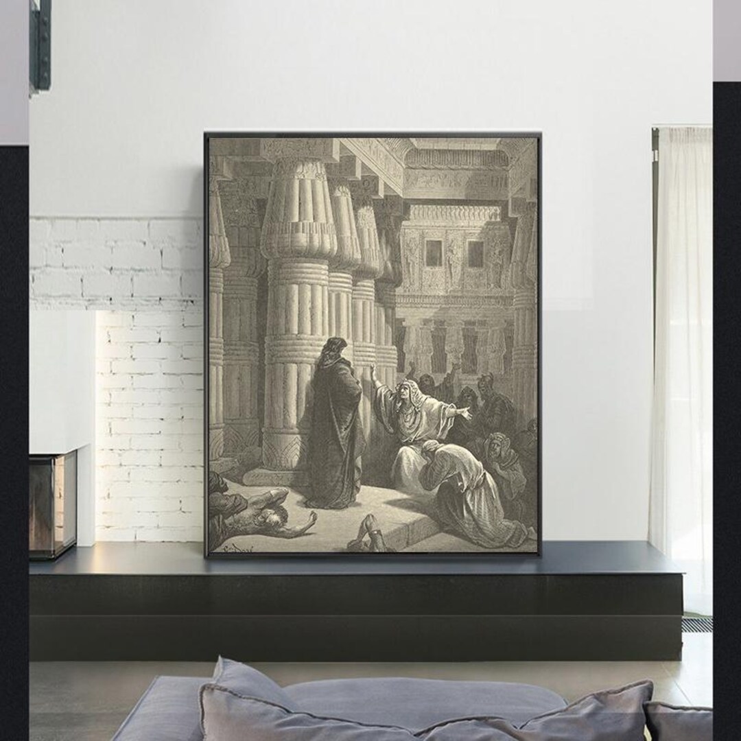 THE EGYPTIANS Urge Moses to Depart-gustave Doré,antique Wall Art ...