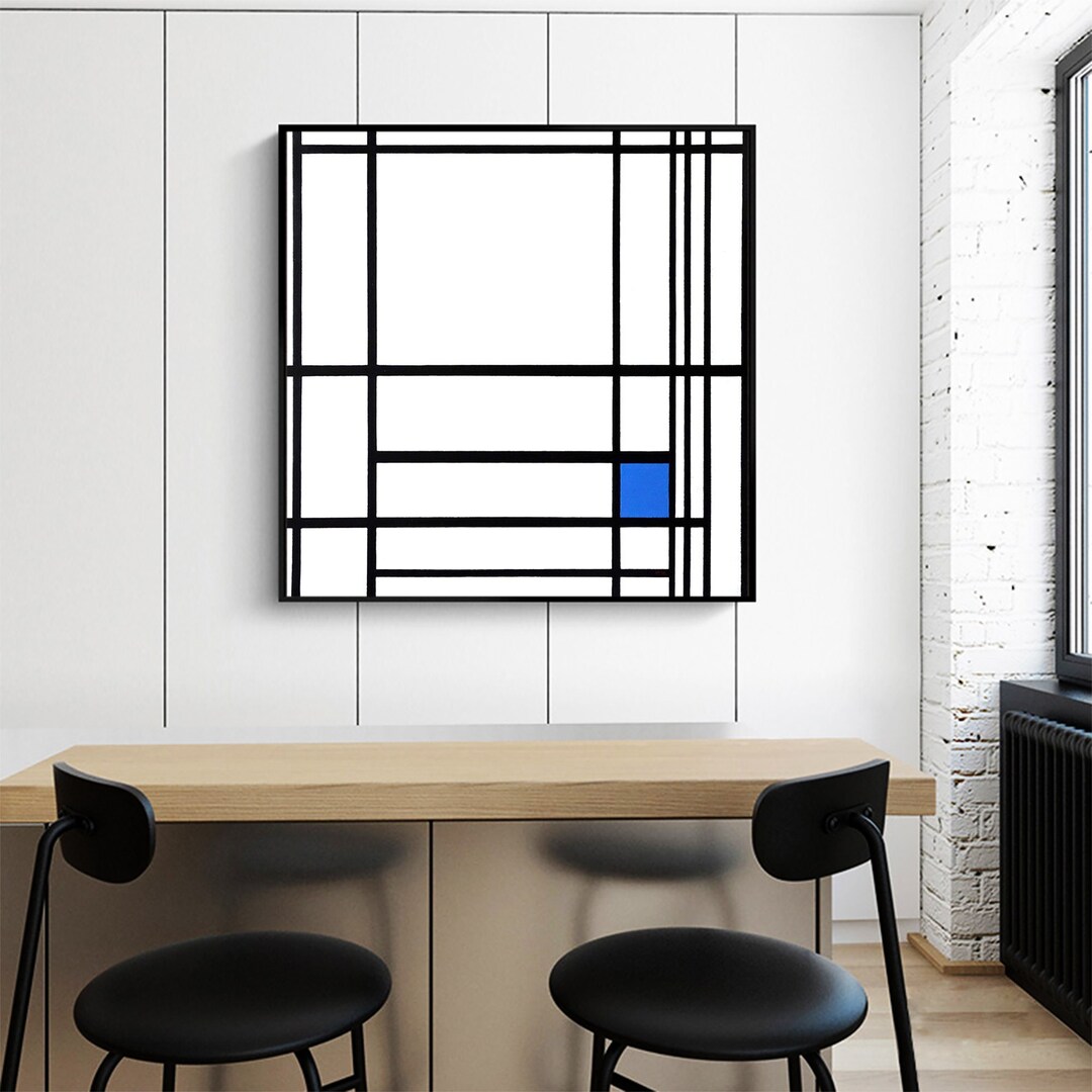Composition With Blue-piet Mondrian,fine Art Giclee Print,bauhaus Wall ...