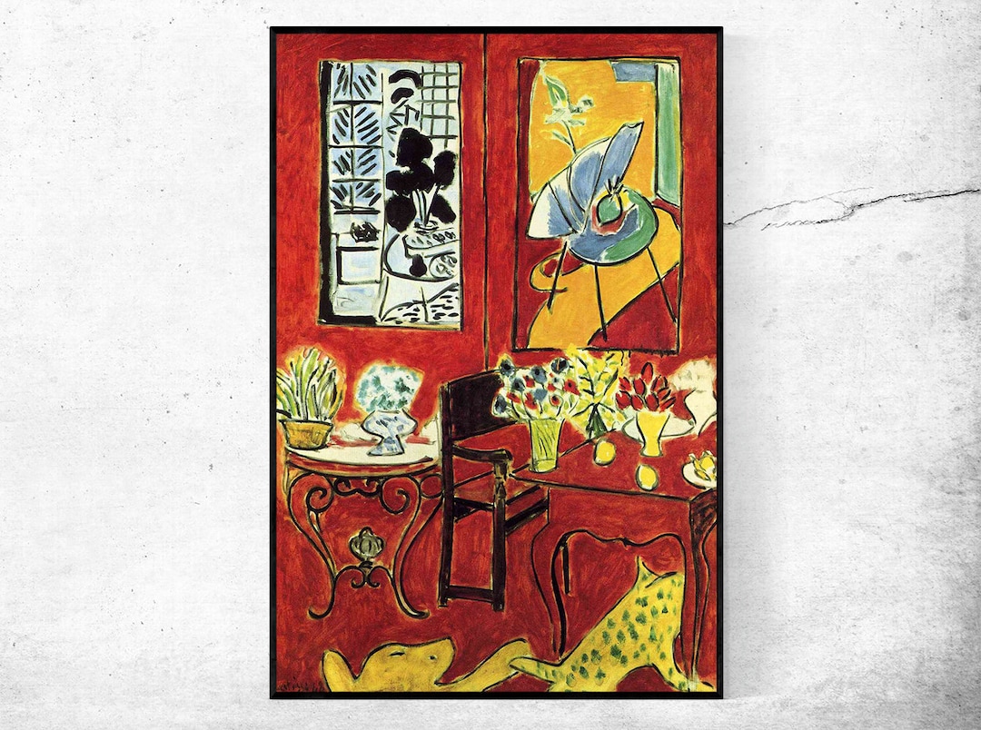 Large Red Interior-henri Matisse,home Office Decor,matisse Poster ...