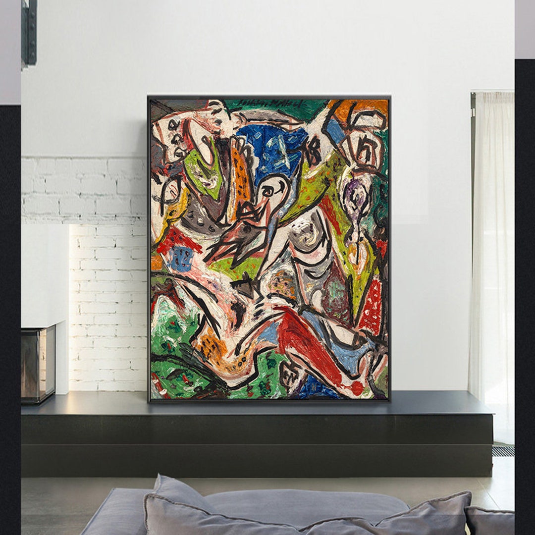 Bird Effort-jackson Pollock,home Office Decor,fine Art Poster,abstract ...