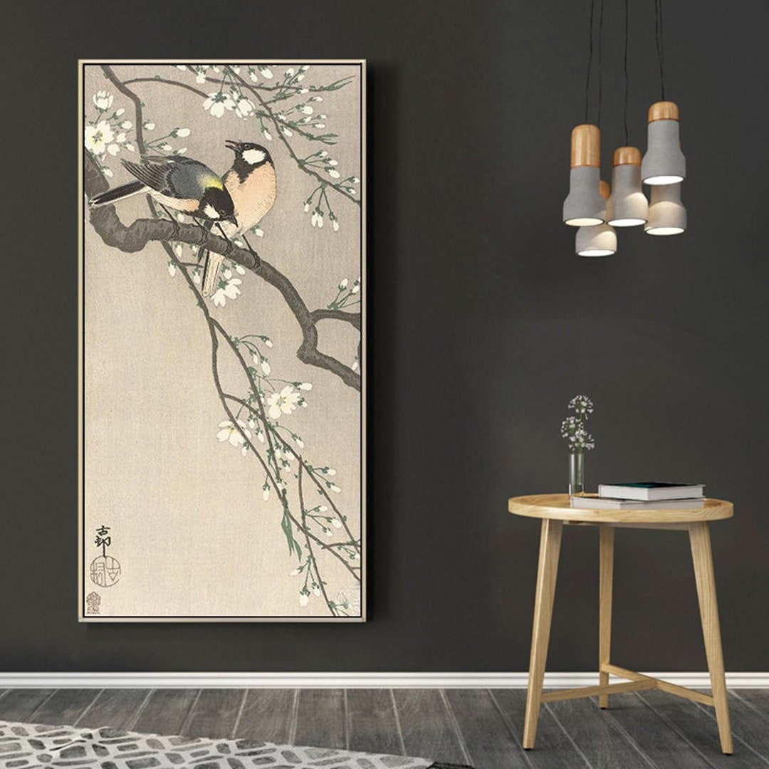 Chickadees on Cherry Branch by Ohara Koson Vintage Japan Poster,ukiyoe ...