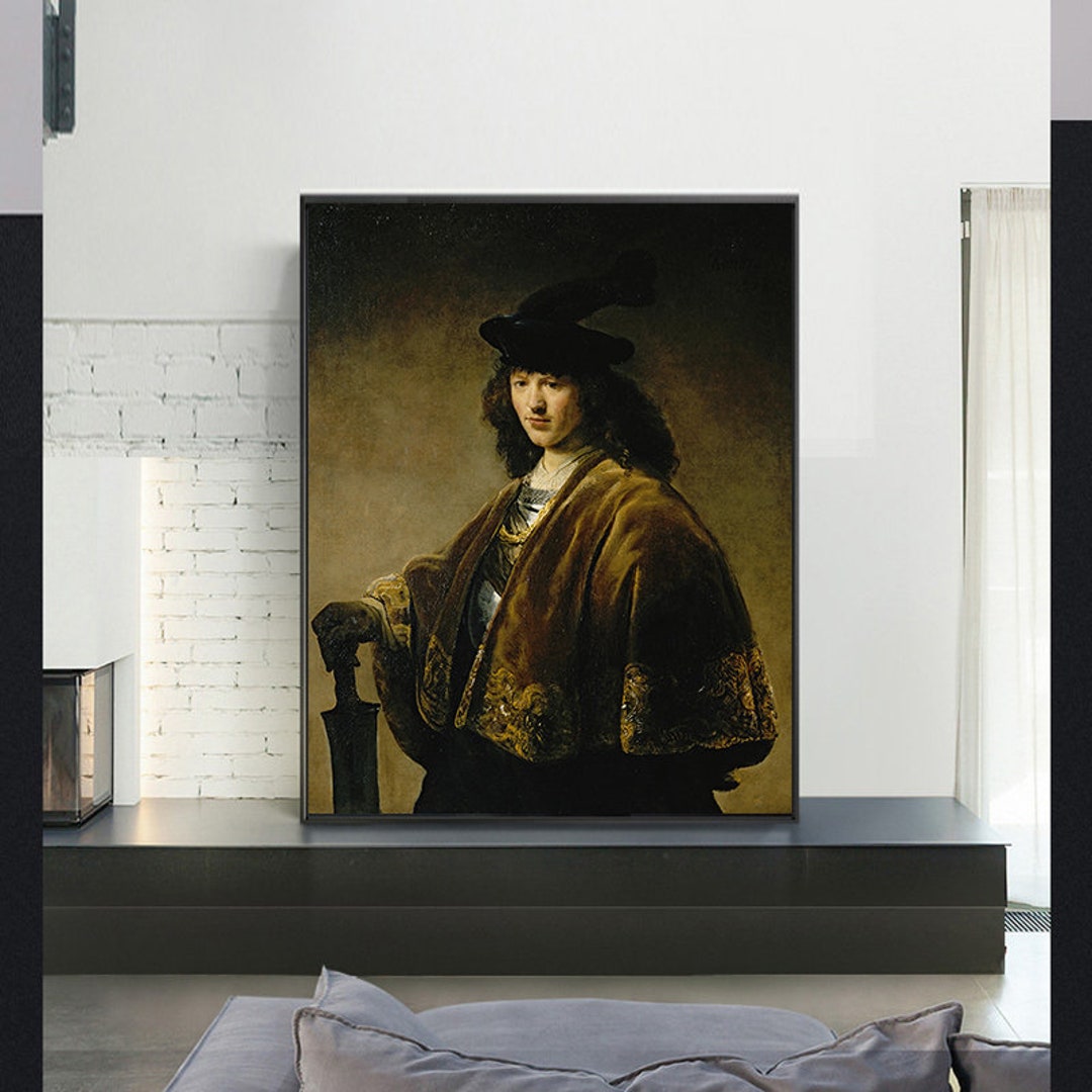 Young Man With a Sword-rembrandt,home Office Decor,reproduction of a ...