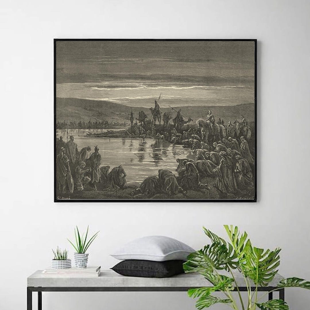 GIDEON CHOOSING His Soldiers-gustave Doré,antique Wall Art,vintage ...