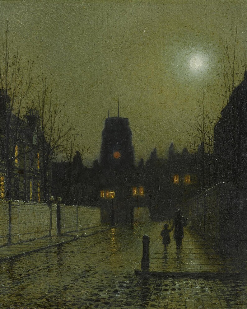 OLD Chelsea-john Atkinson Grimshaw,home Office Decor,symbolism Painting ...