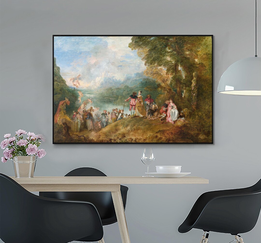 Pilgrimage to Cythera antoine Watteau-famous Painting,vintage Giclee ...