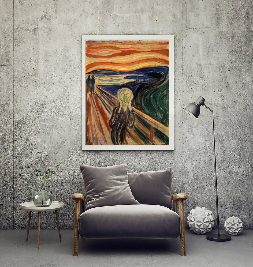 The Scream Edvard Munch-famous Painting,office Decor,vintage Giclee ...