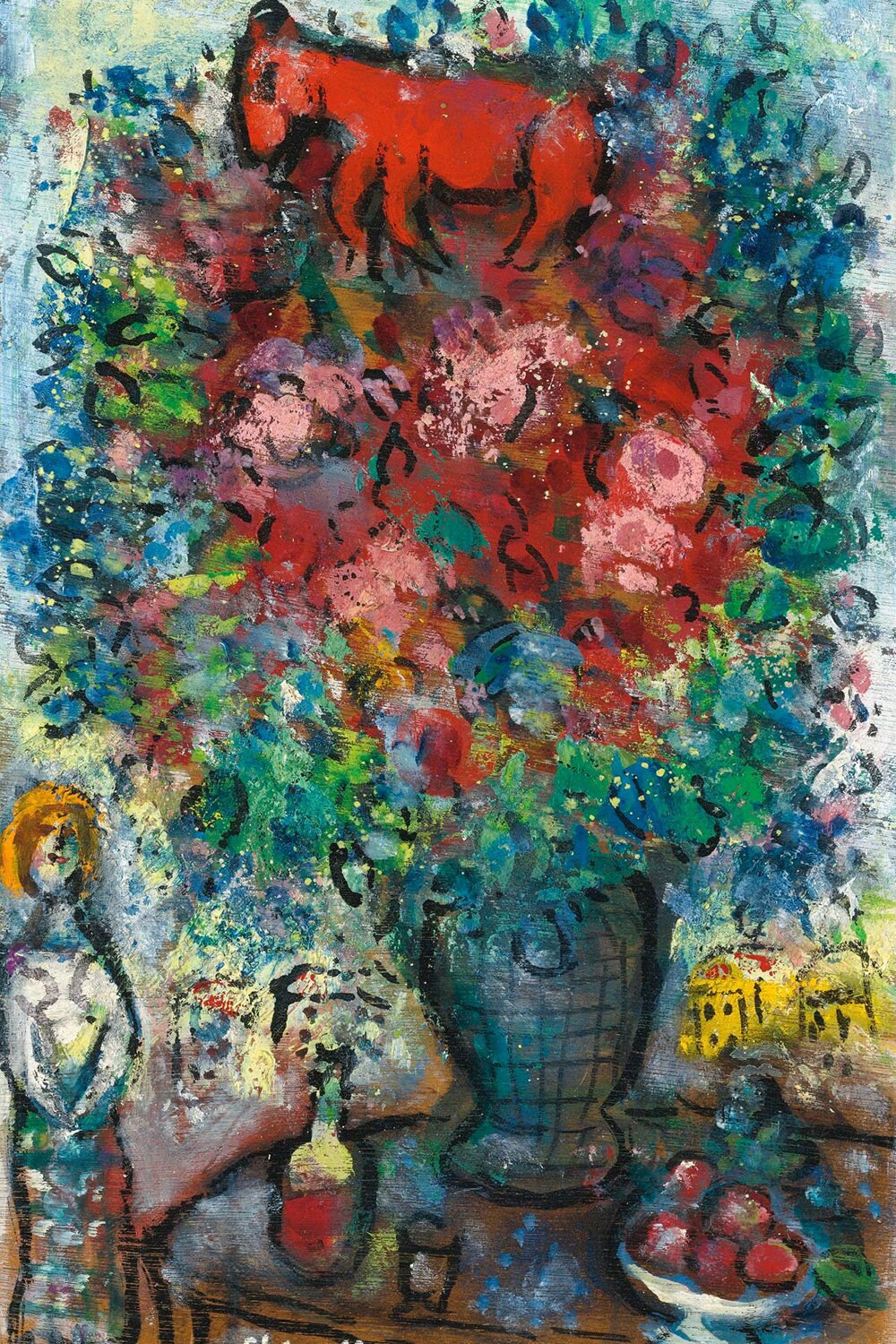 Le Bouquet Et L'ane Rouge, 1962-marc Chagall,home Office Decor,ny ...