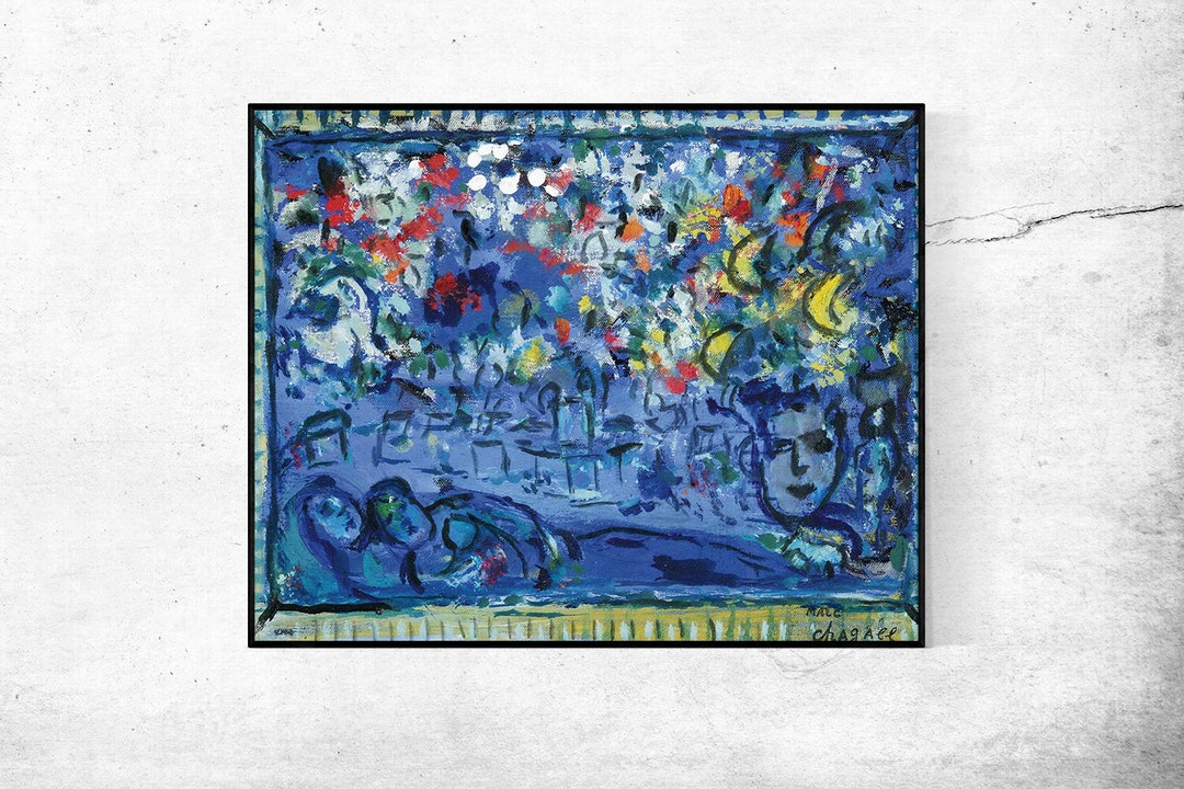 Couple-marc Chagall,home Office Decor,ny Exhibition Print,canvas Wall ...