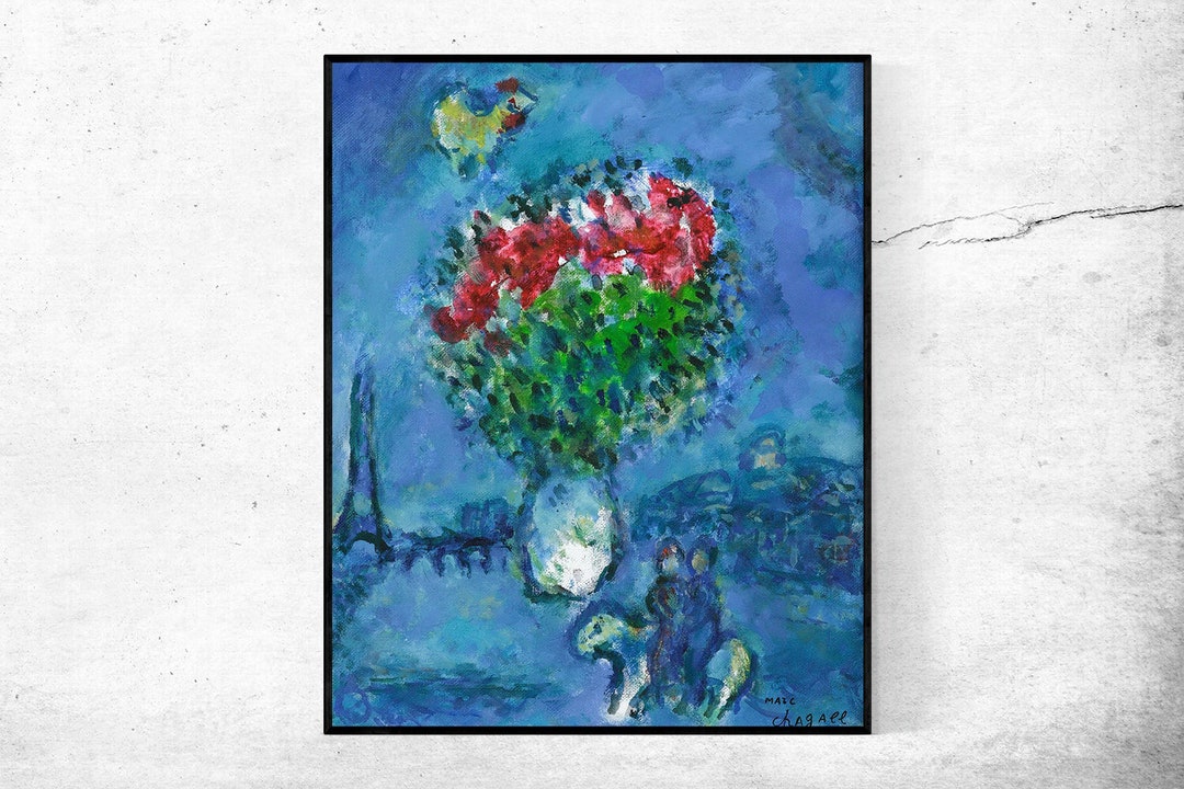 La Promenade Vers Paris-marc Chagall,home Office Decor,ny Exhibition ...