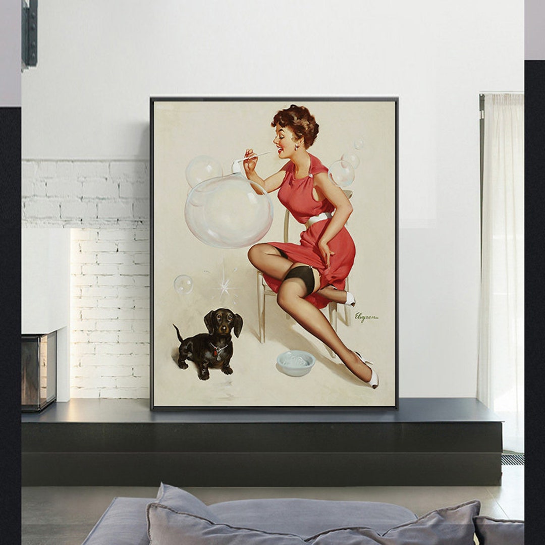 Neat Trick, 1958-GIL Elvgren,giclee Repro Print,retro Deco Pin-up ...