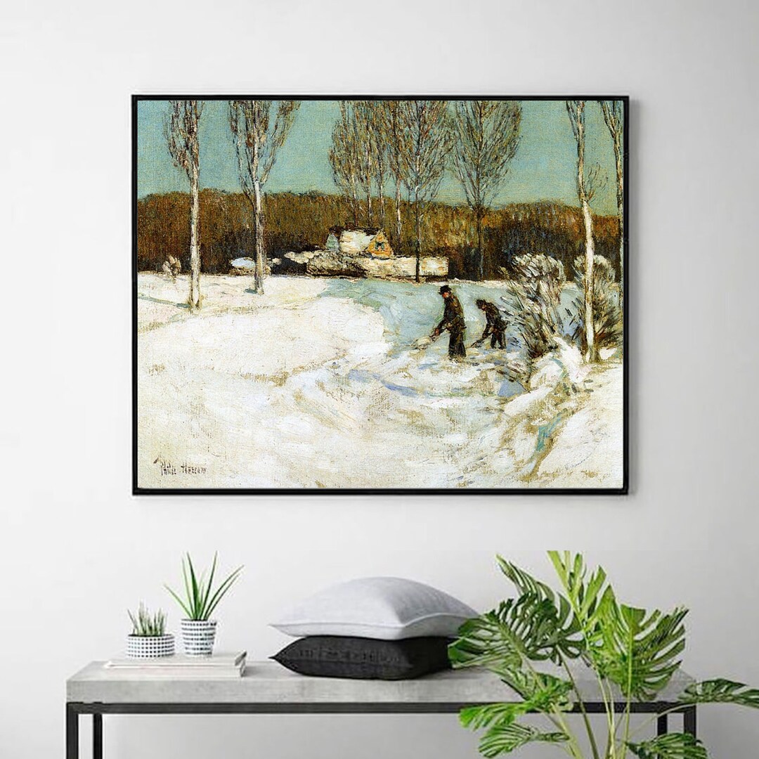 Shoveling Snow-frederick Childe Hassam,home Office Decor,giclee Print ...