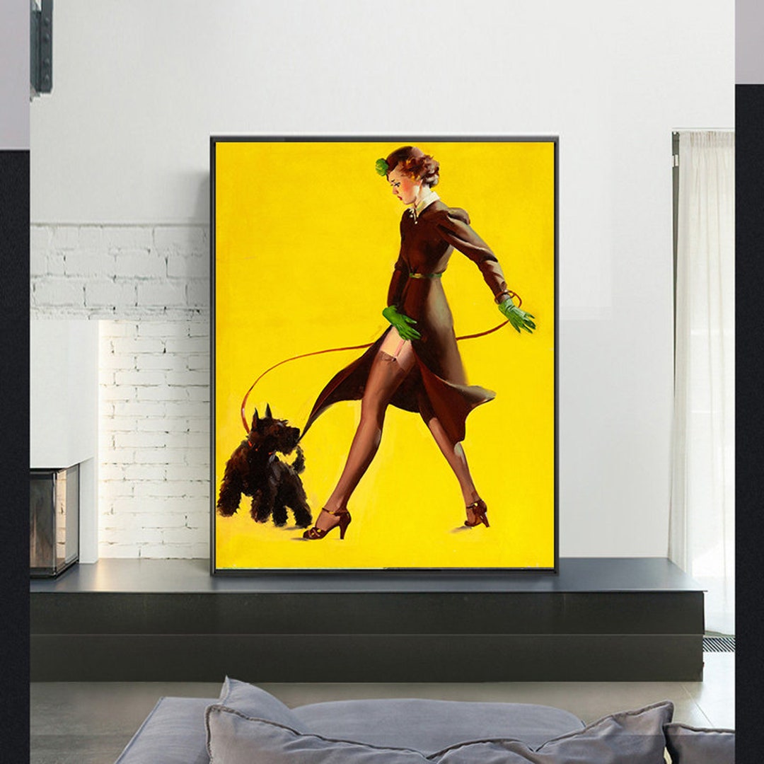 Man's Best Friend-gil Elvgren,giclee Repro Print,retro Deco Pin-up ...