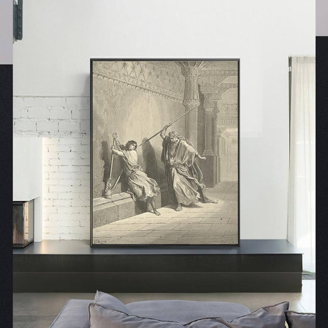 SAUL ATTEMPTS the Life of David-gustave Doré,antique Wall Art,vintage ...