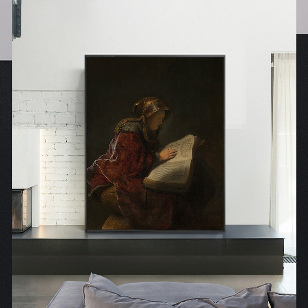 The Prophetess Anna-rembrandt,home Office Decor,reproduction of a ...