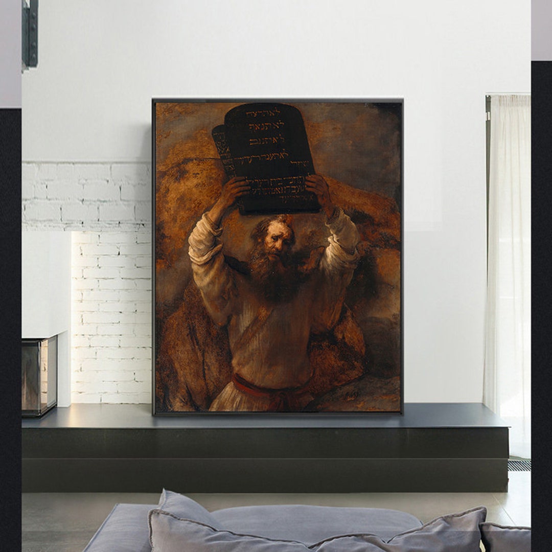 Moses With the Ten Commandments, 1659-rembrandt,office Decor ...