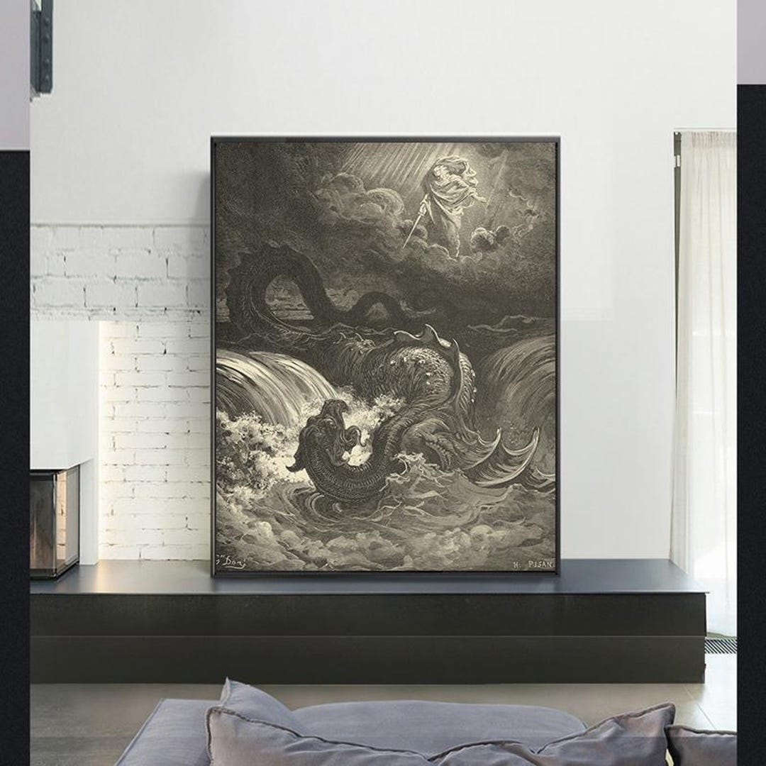 THE DESTRUCTION of Leviathan-gustave Doré,antique Wall Art,vintage ...